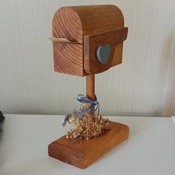 Homemade | Office | Stamp Roll Dispenser Wooden Mailbox With Heart ...
